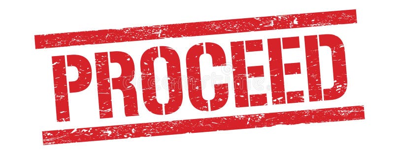 PROCEED Text on Red Vintage Lines Stamp Stock Illustration ...