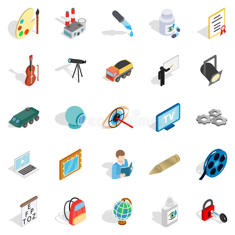 Proceedings Icons Set, Isometric Style Stock Vector - Illustration of ...