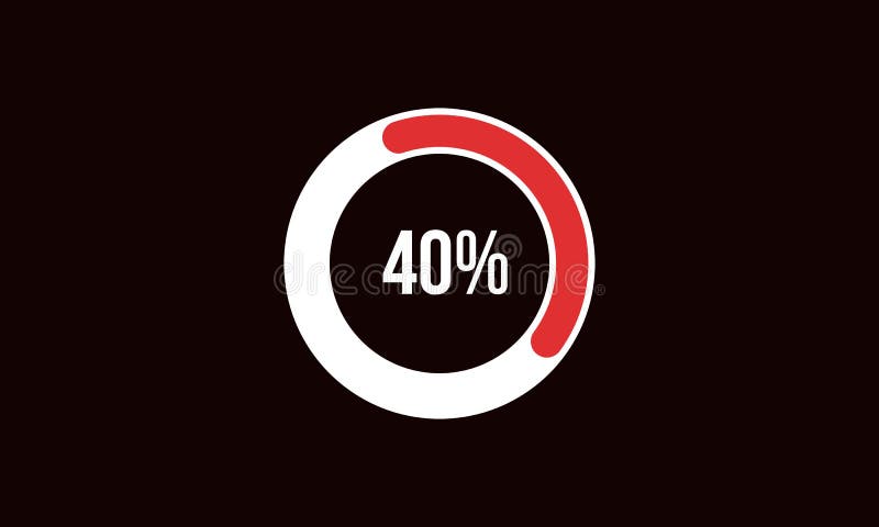 40 Procent Cirkeldiagram. Percentage Vector Infografisch Symbool ...
