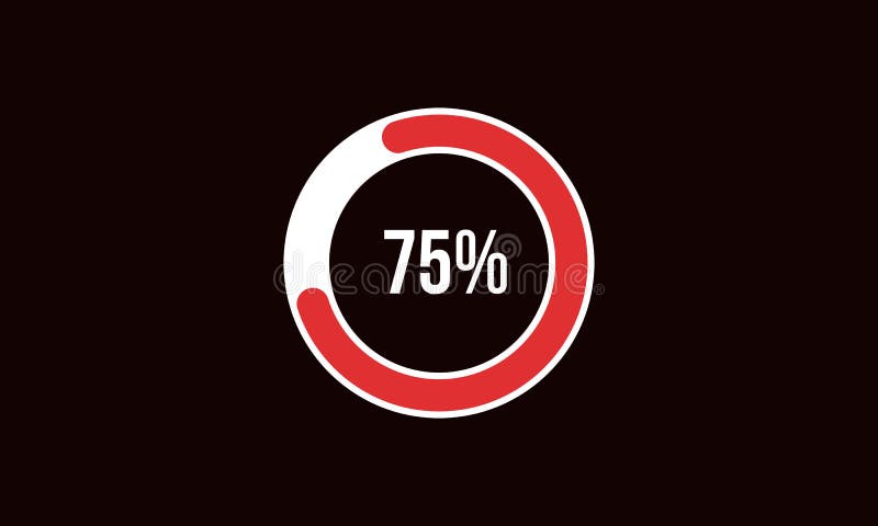 75 Procent Cirkeldiagram. Percentage Vector Infografisch Symbool ...