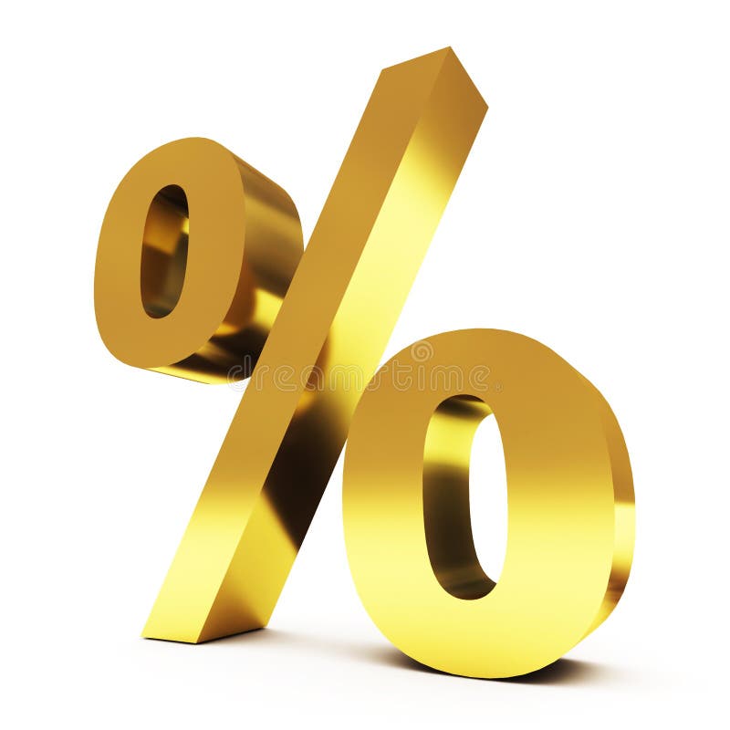 Procent guld stock illustrationer. Illustration av köpa - 11763750