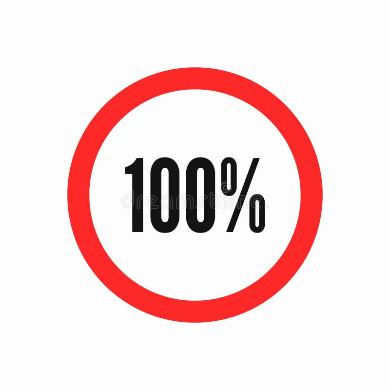 100 procent teken stock illustratie. Illustration of gestileerd - 252511516