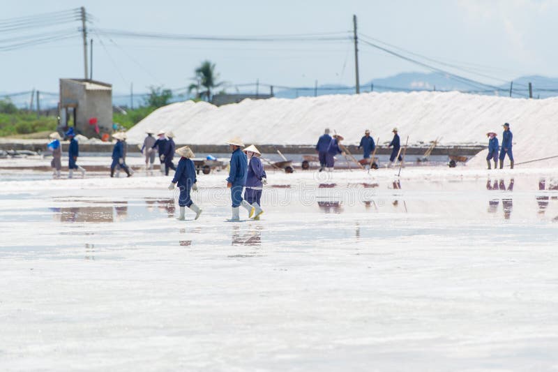 Proceso de la sal del mar foto de archivo editorial. Imagen de cultura ...