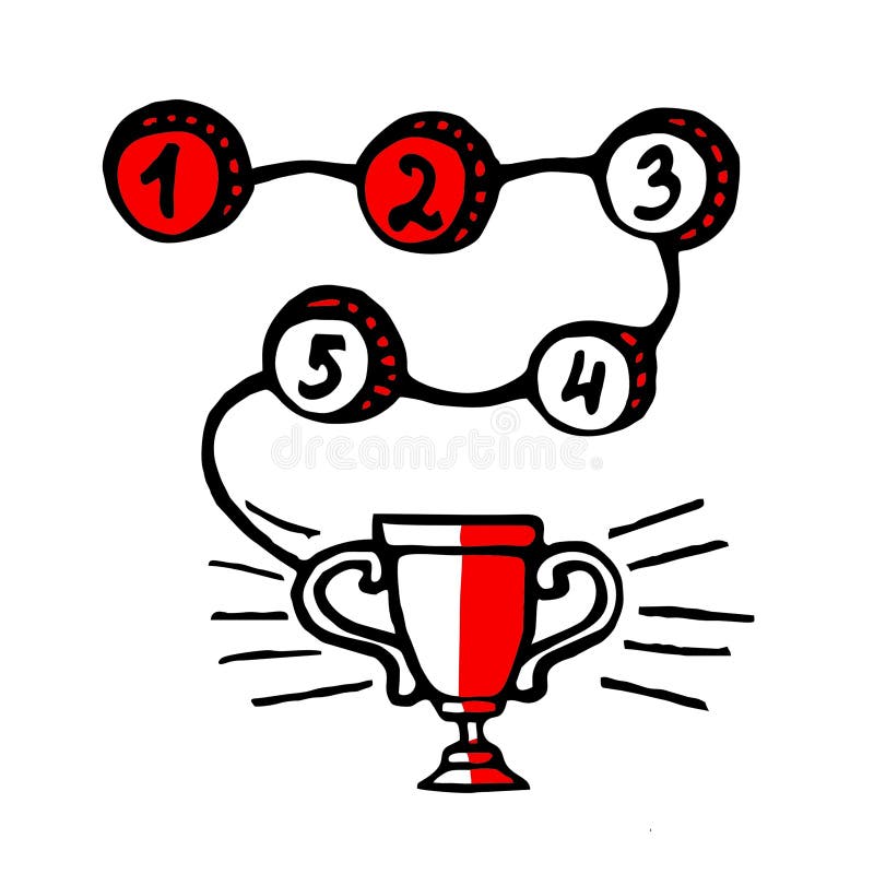 The Process of Achieving Goals and Results Step by Step Stock Vector ...