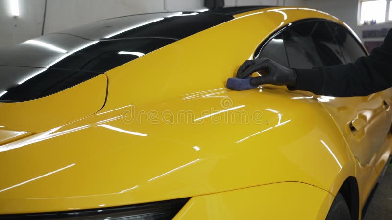 Process of Applying a Ceramic Coating To the Sports Car Surface for ...
