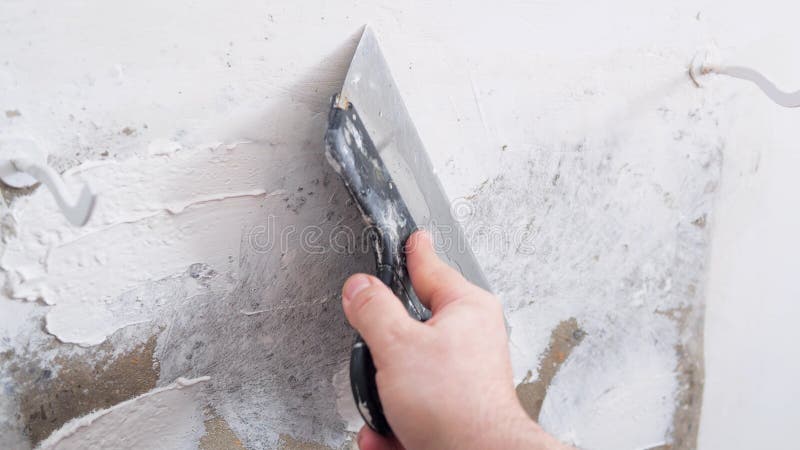 Process of Applying a Layer of Putty. Renovation of Apartments ...