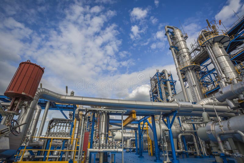 Process Area of Refinery Plant Stock Photo - Image of fuel, refinery ...