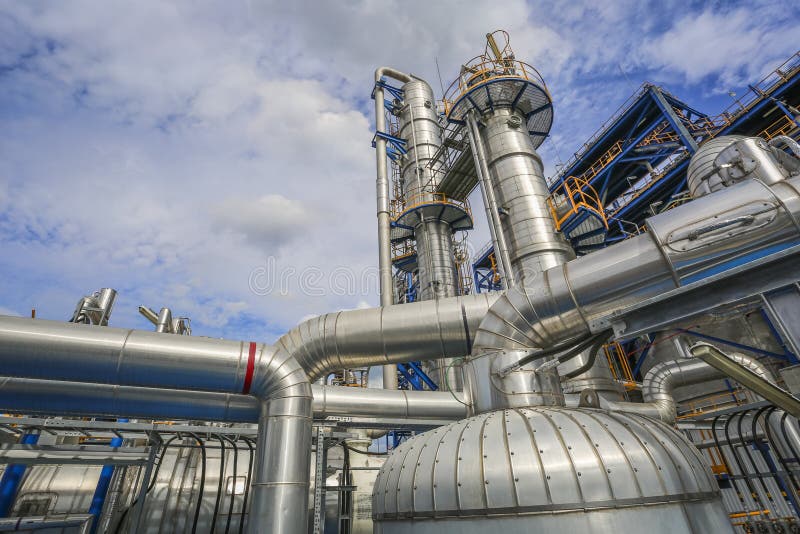 Process Area of Refinery Plant Stock Image - Image of station ...