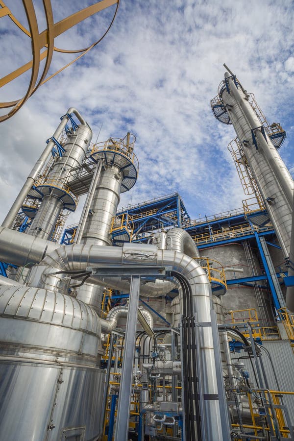Process Area of Refinery Plant Stock Image - Image of petroleum ...
