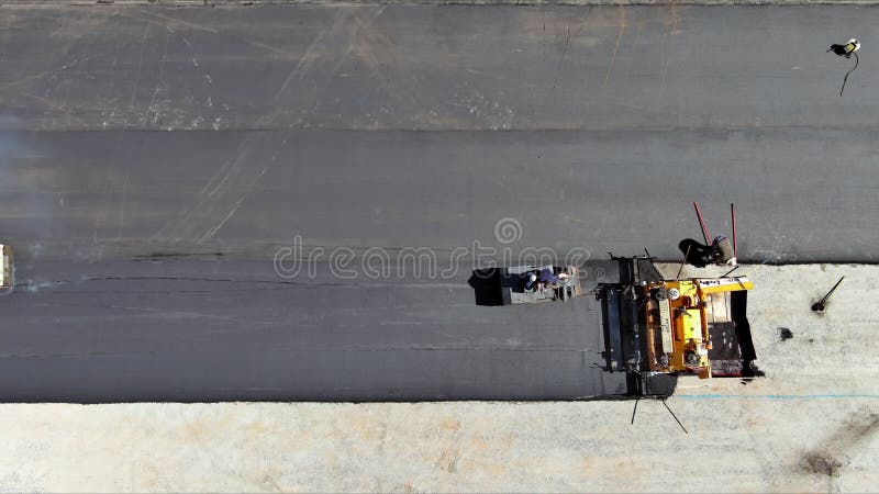 Process of Asphalting a Road with the Use of Asphalt Special Machines ...