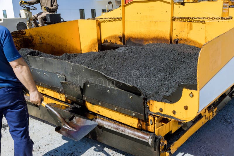 The Process of Asphalting Roads Using Heavy Vibration Roller Pavement ...