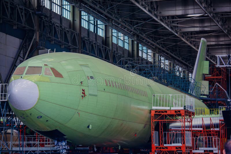 Process of Assembling of Aircraft in the Factory Stock Photo - Image of ...