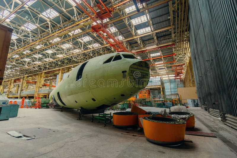 Process of Assembling of Aircraft in the Factory Stock Image - Image of ...