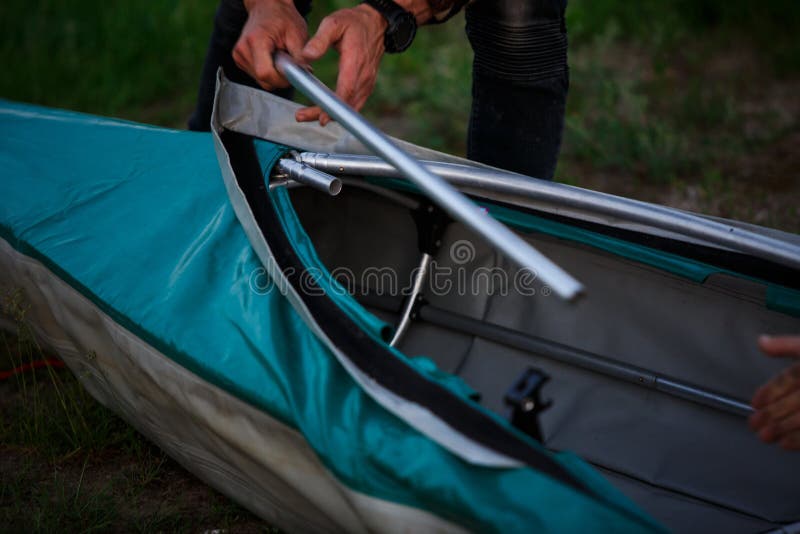 The Process of Assembling and Repairing Kayaks: Metal Skeleton, PVC ...
