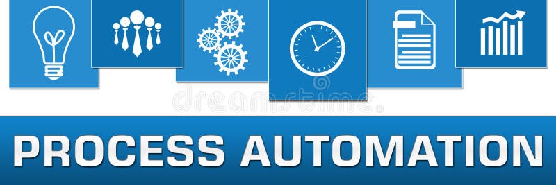 Automation Blue Banner stock illustration. Illustration of automation ...