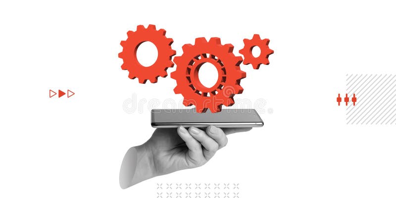 Process Automation and Collaboration Concept. Teamwork, Technology, and ...