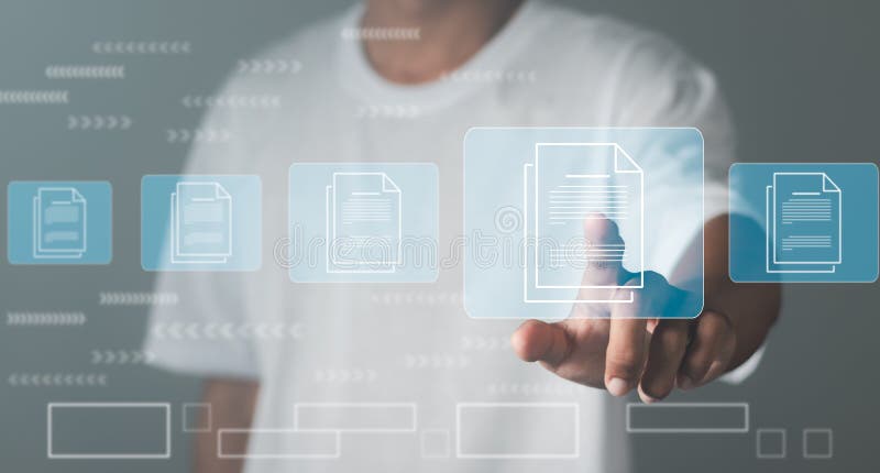 Online Documentation Database and Document Management System Concept. Stock Image - Image of ...