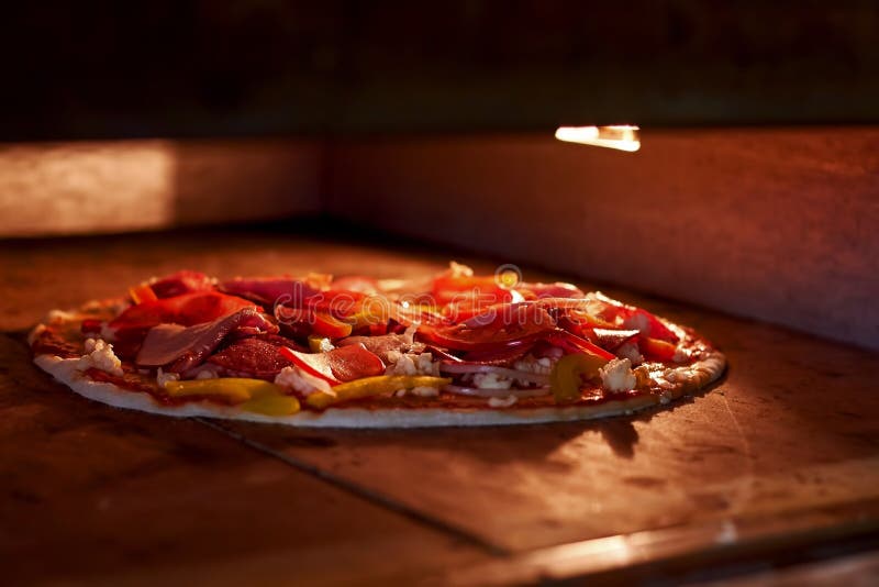 Pizza Inside Open Box on Tall Stack of Delivery Boxes Stock Image ...
