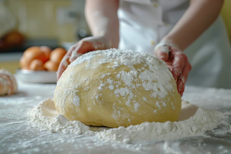 The Process of Baking Round Bread in the Oven. Stock Illustration ...