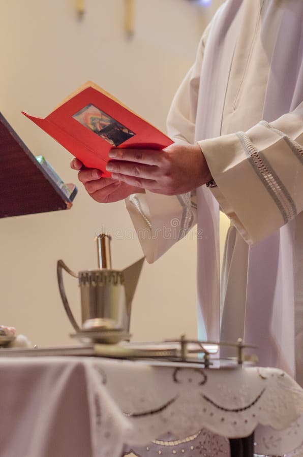 Process of Baptism in the Catholic Church Stock Image - Image of light ...