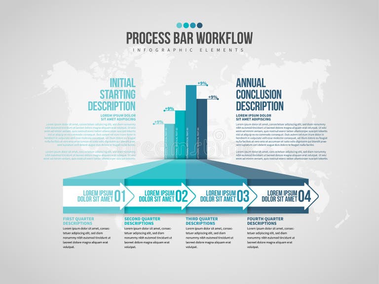 Process Bars Workflow Infographic Stock Vector - Illustration of ...