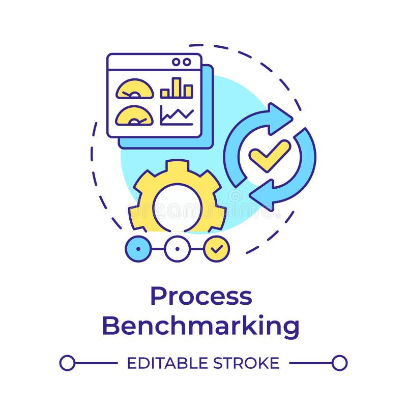 Process Benchmarking Multi Color Concept Icon Stock Photo - Image of ...