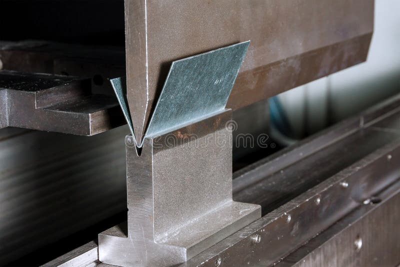 The Process of Metal Bending on a CNC Bending Machine. Bending of Metal ...