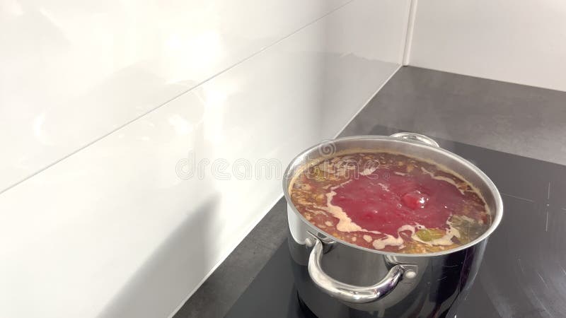 Process of Boiling the Water Using Electric Stove Stock Photo - Image ...