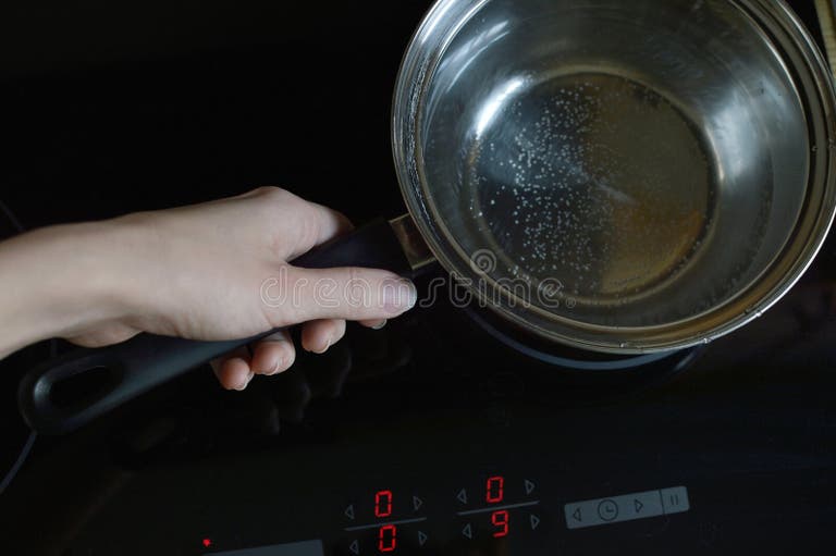 Process of Boiling the Water Using Electric Stove Stock Photo - Image ...