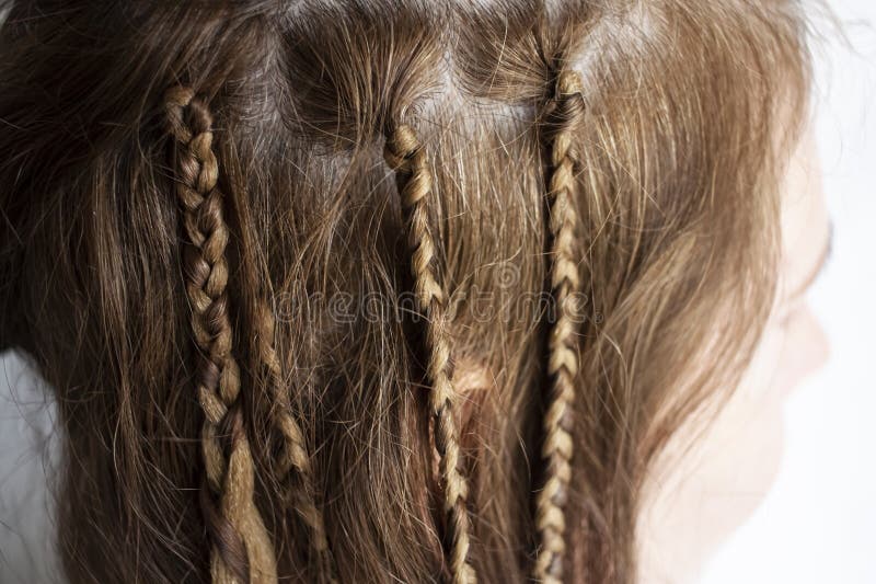 The Process of Braiding Afro Braids in the Style of Rasta and Boho ...