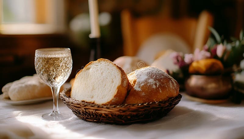 The Process of Breaking Bread. Religious Tradition of Breaking Bread ...