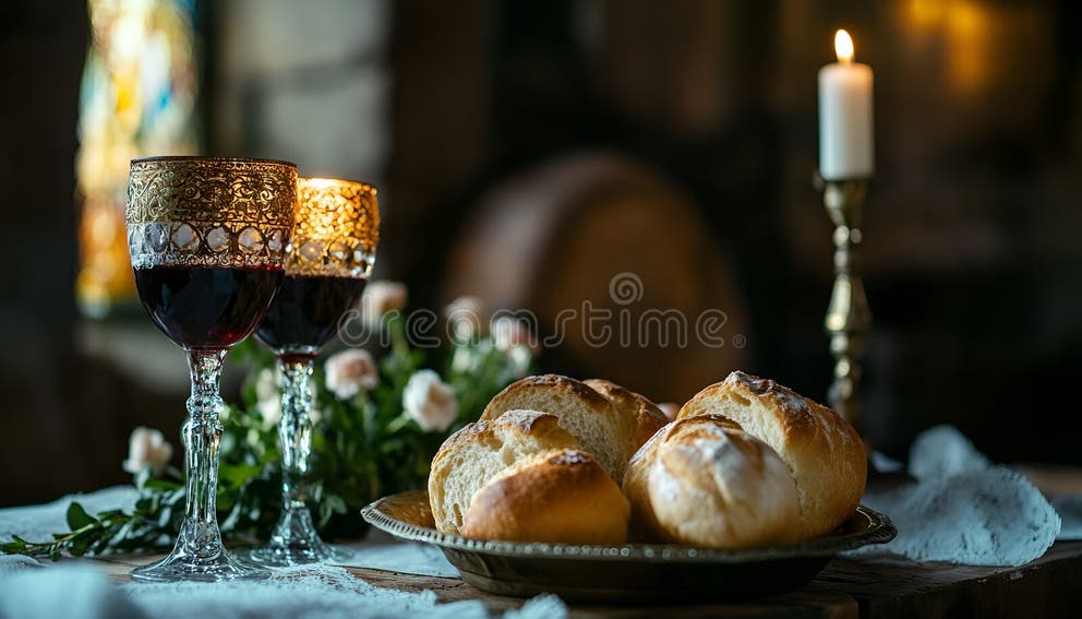The Process of Breaking Bread. Religious Tradition of Breaking Bread ...