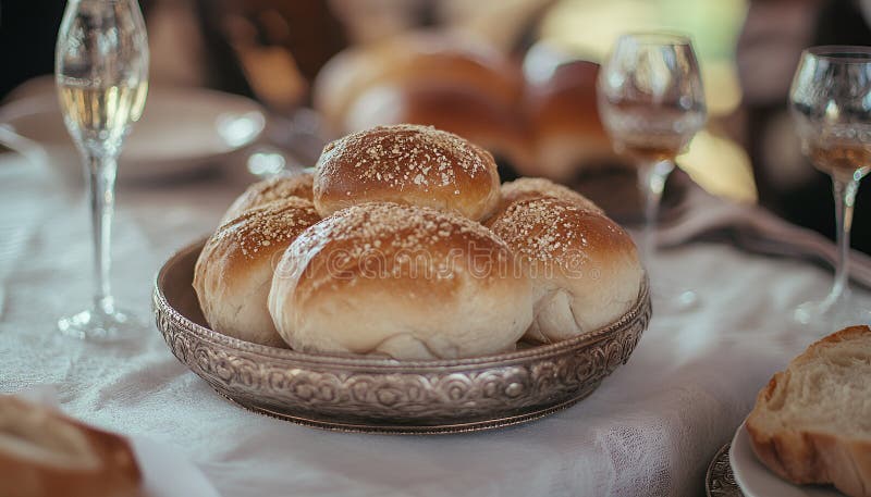 The Process of Breaking Bread. Religious Tradition of Breaking Bread ...