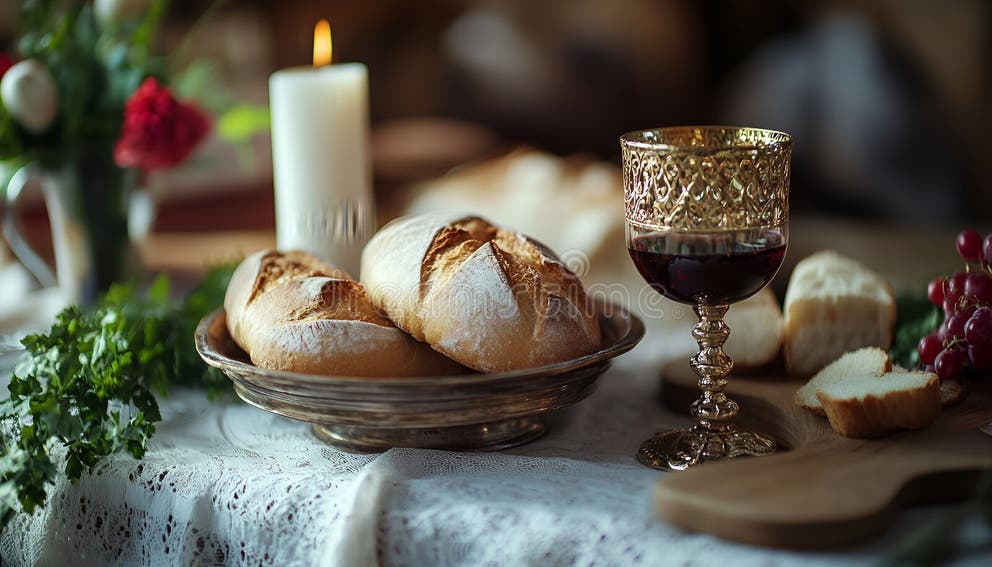 The Process of Breaking Bread. Religious Tradition of Breaking Bread ...