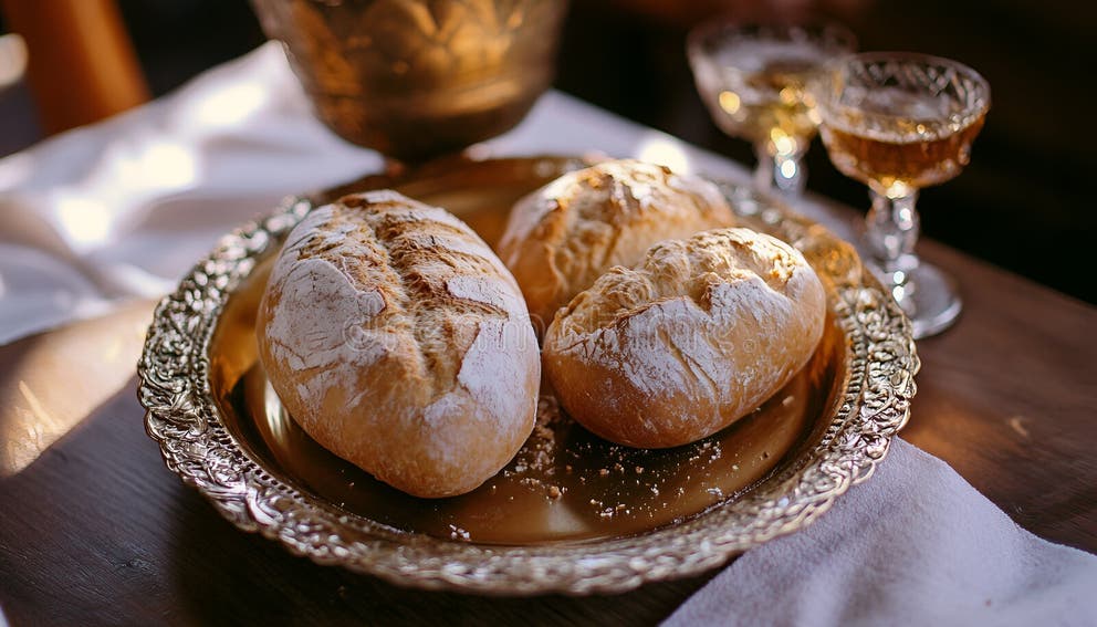 The Process of Breaking Bread. Religious Tradition of Breaking Bread ...
