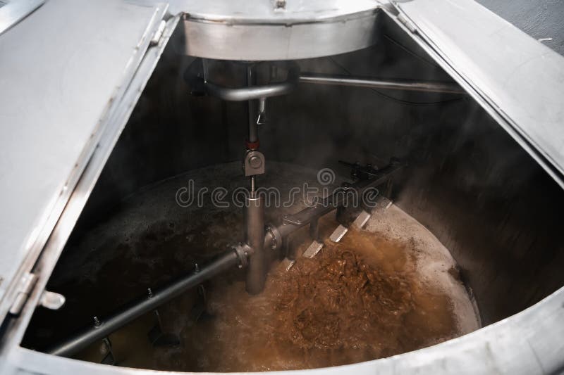 Process of Brewing Beer in Tank at Beer Production Plant Stock Image ...