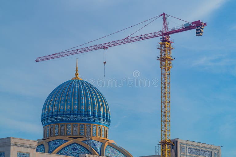 The Process of Building a Mosque with Decorated Patterns and Ornaments ...