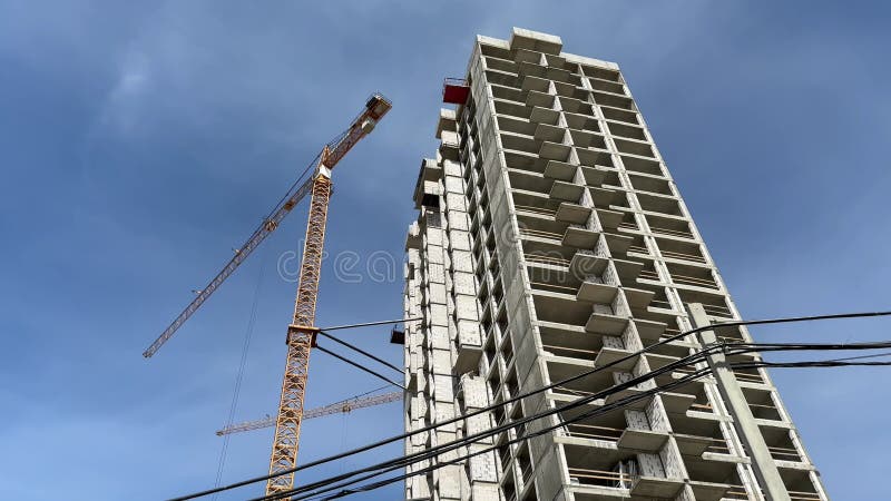 The Process of Building a Multi-storey Building at a Construction Site ...
