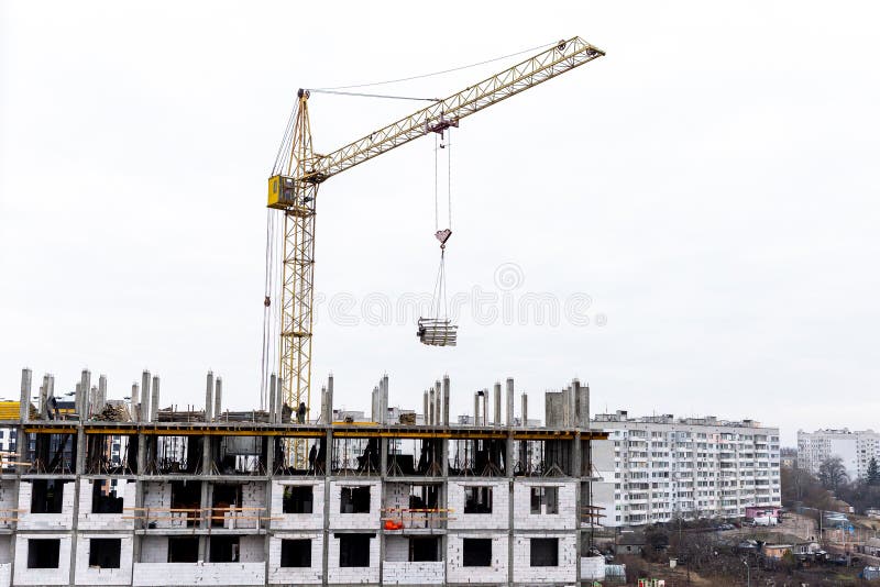 The Process of Building a Multi-story Building Stock Image - Image of ...