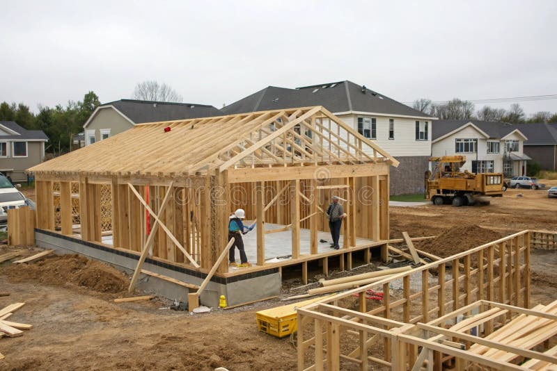 New House Construction from the Ground Up Stock Illustration ...