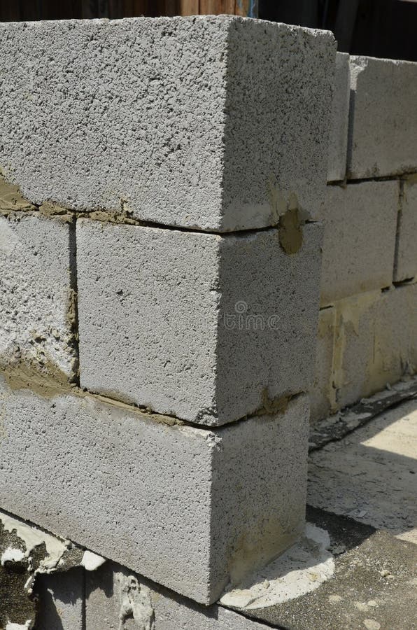 The wall of cinder block. stock photo. Image of obsolete - 72339512