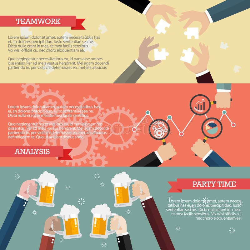 Process of Business Teamwork Infographic Stock Vector - Illustration of ...