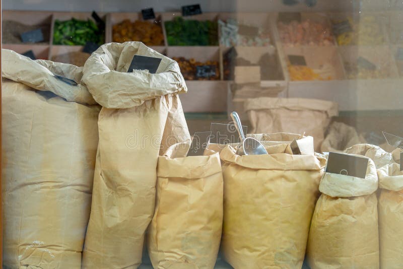 The Process of Buying Products in a Store without Plastic Stock Image ...