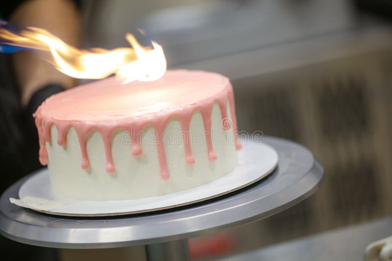 Process of Cake Baking with Chef Working on the Decorations of the ...
