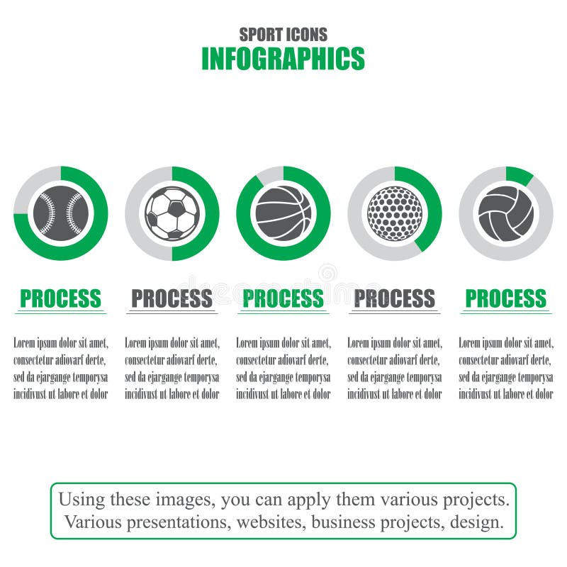 Process Chart. Business Data. Set of Sport Icons Stock Illustration ...
