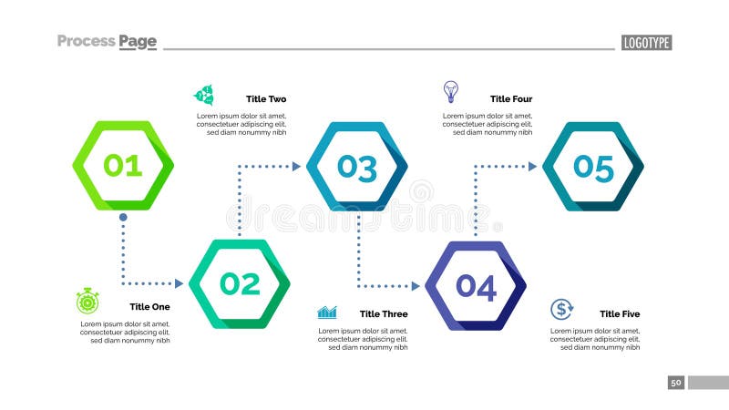 Process Chart with Five Elements Template Stock Vector - Illustration of element, accounting ...