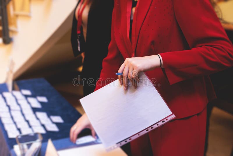 Process of Checking in on a Conference Congress Forum Event ...