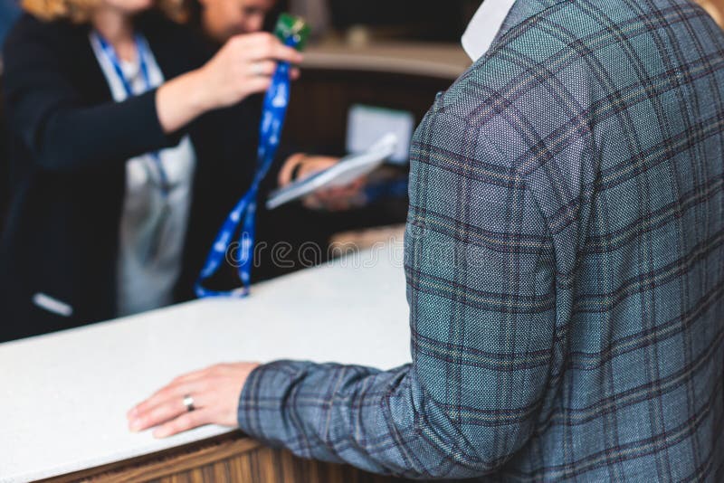 Process of Checking in on a Conference Congress Forum Event ...