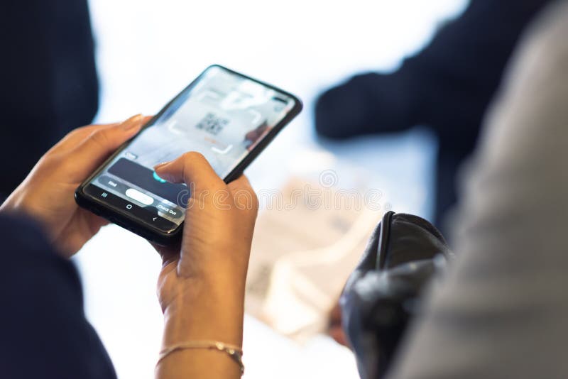 Process of Checking in on a Conference Congress Forum Event. Scaning a ...