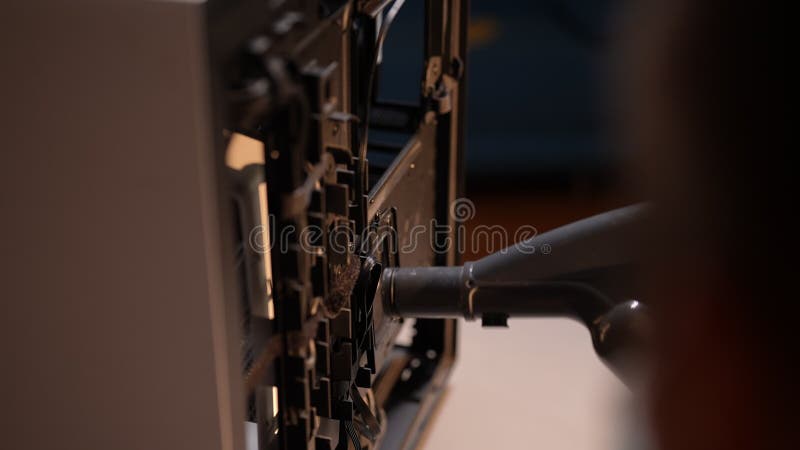 Process Cleaning Computer Case with Vacuum Cleaner, Removing Dust ...